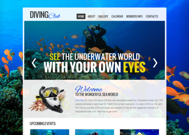 Free Html5 Css3: Html5 Template : Diving Club